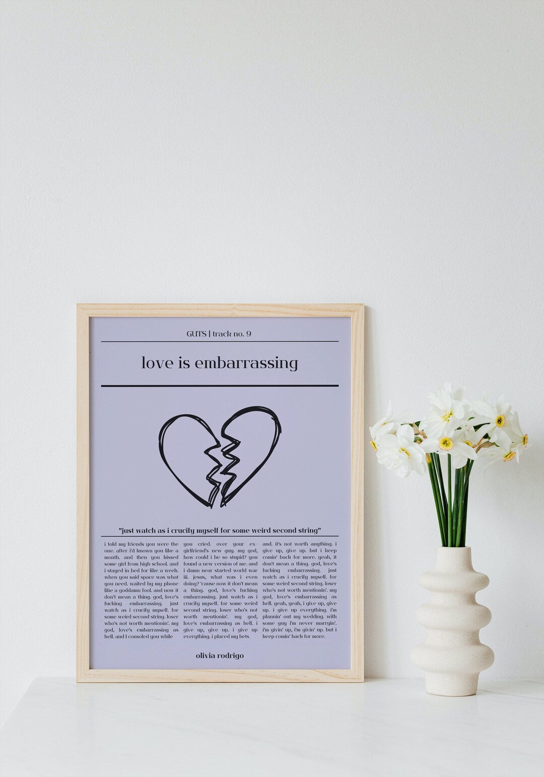 Love is Embarrassing Olivia Rodrigo Poster Print GUTS Album - Etsy