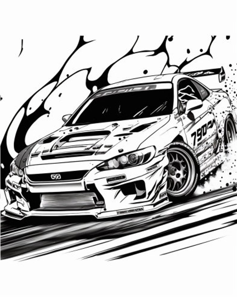 Adult and Kids Coloring Book, 35 Race Car Coloring Pages, Adult and Kid ...