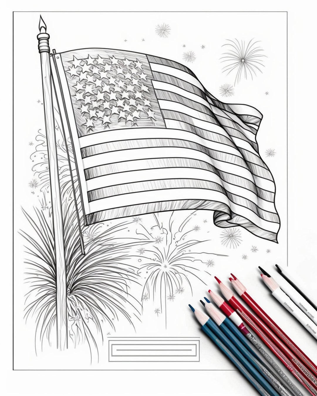 Adult Coloring Book, 20 4th of July Coloring Pages, Adult Independence ...