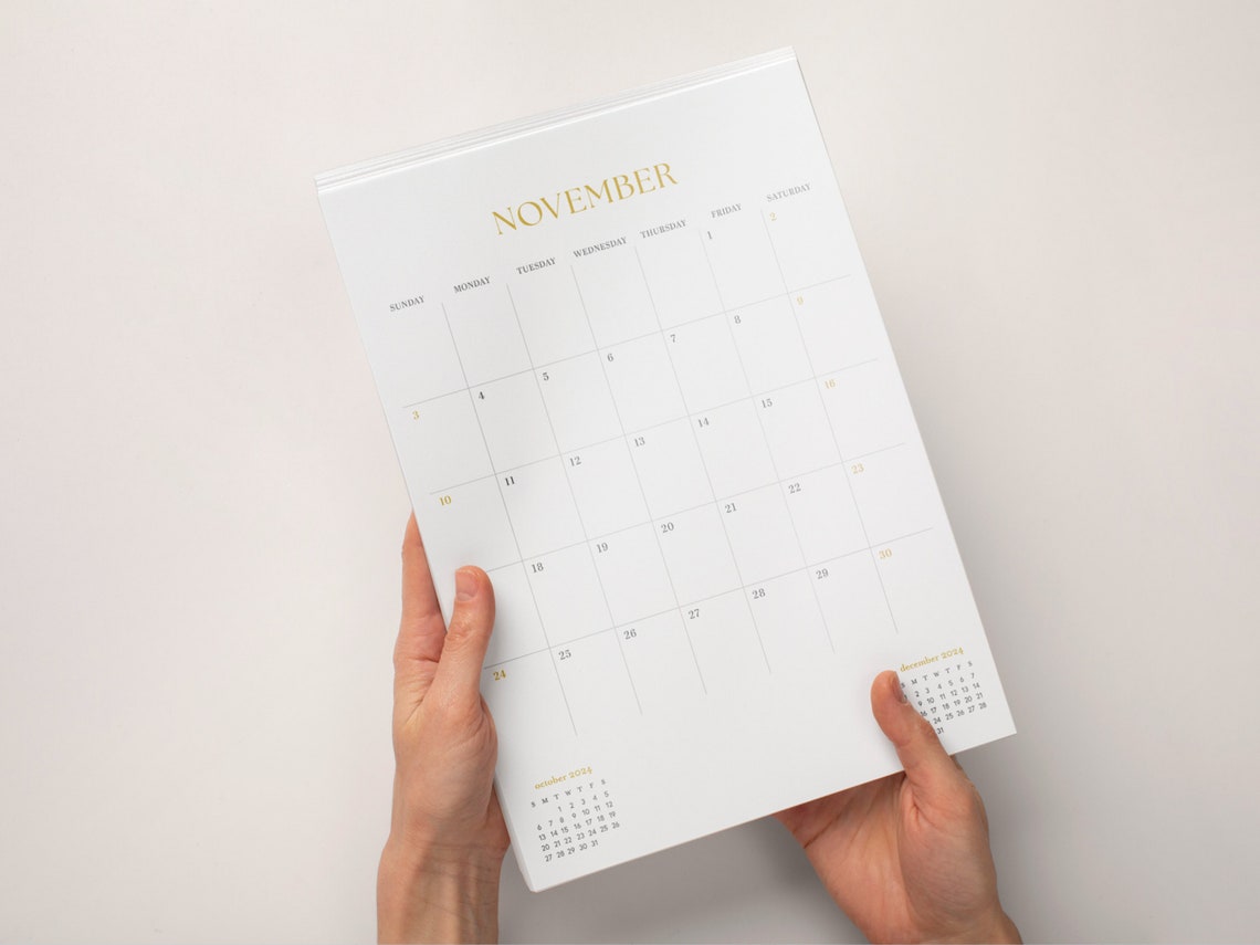 Printable Mid-year Minimalist Calendar 2024 2025 August 2024 - Etsy