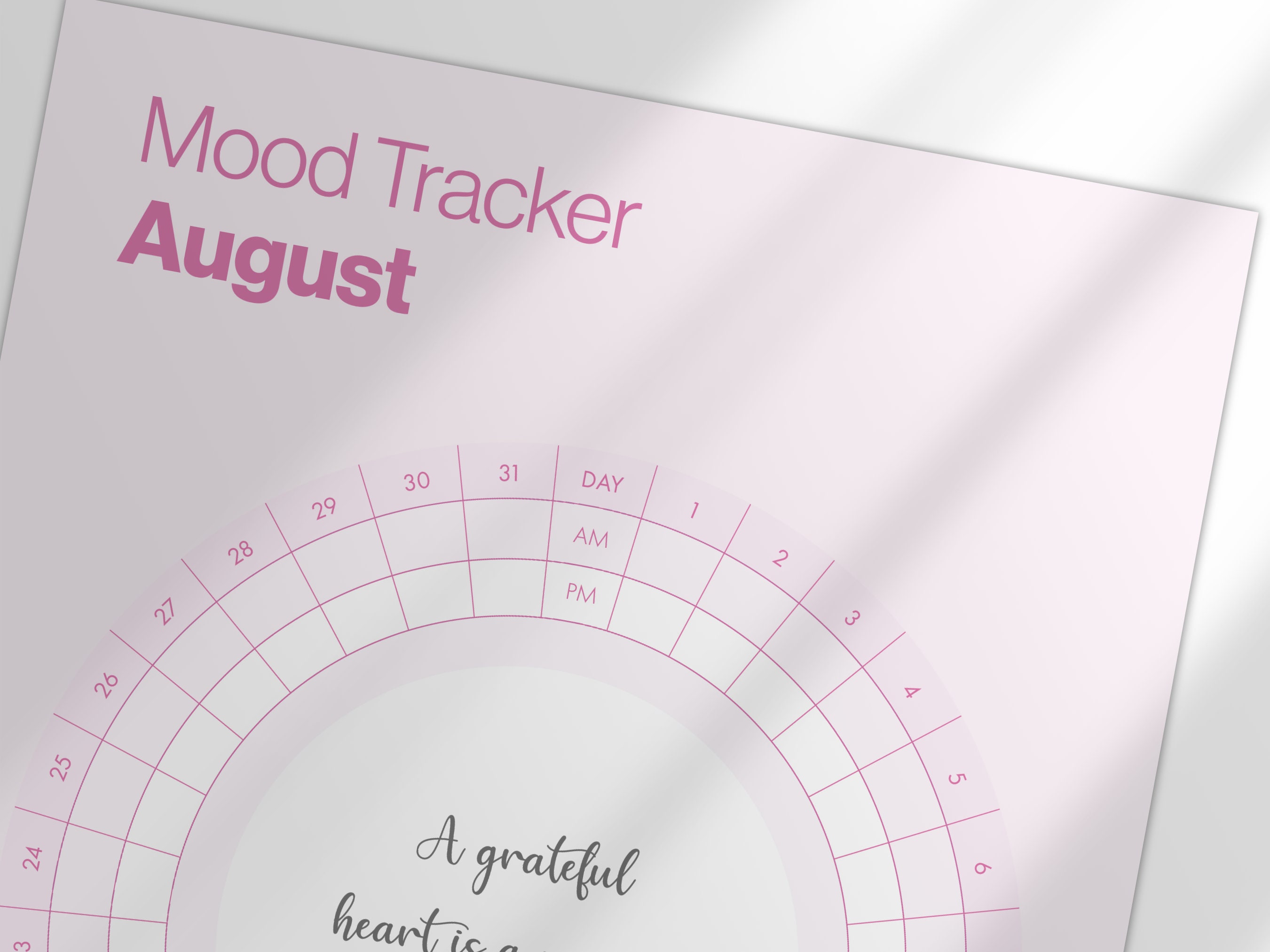 Colourful Circle Mood Tracker Printable, Mood Tracker Digital, Monthly ...