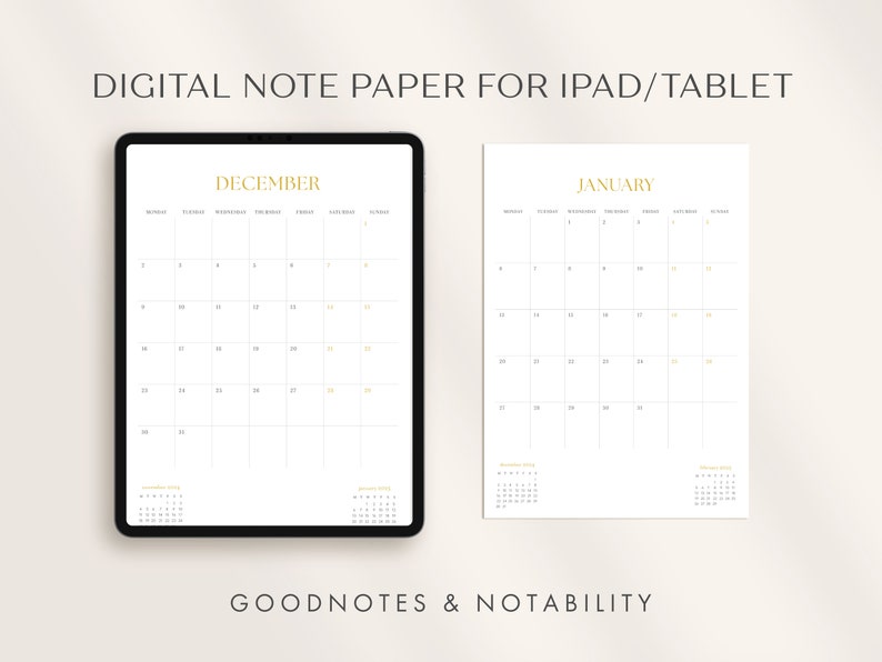 Printable Mid-year Minimalist Calendar 2024 2025 August 2024 - Etsy