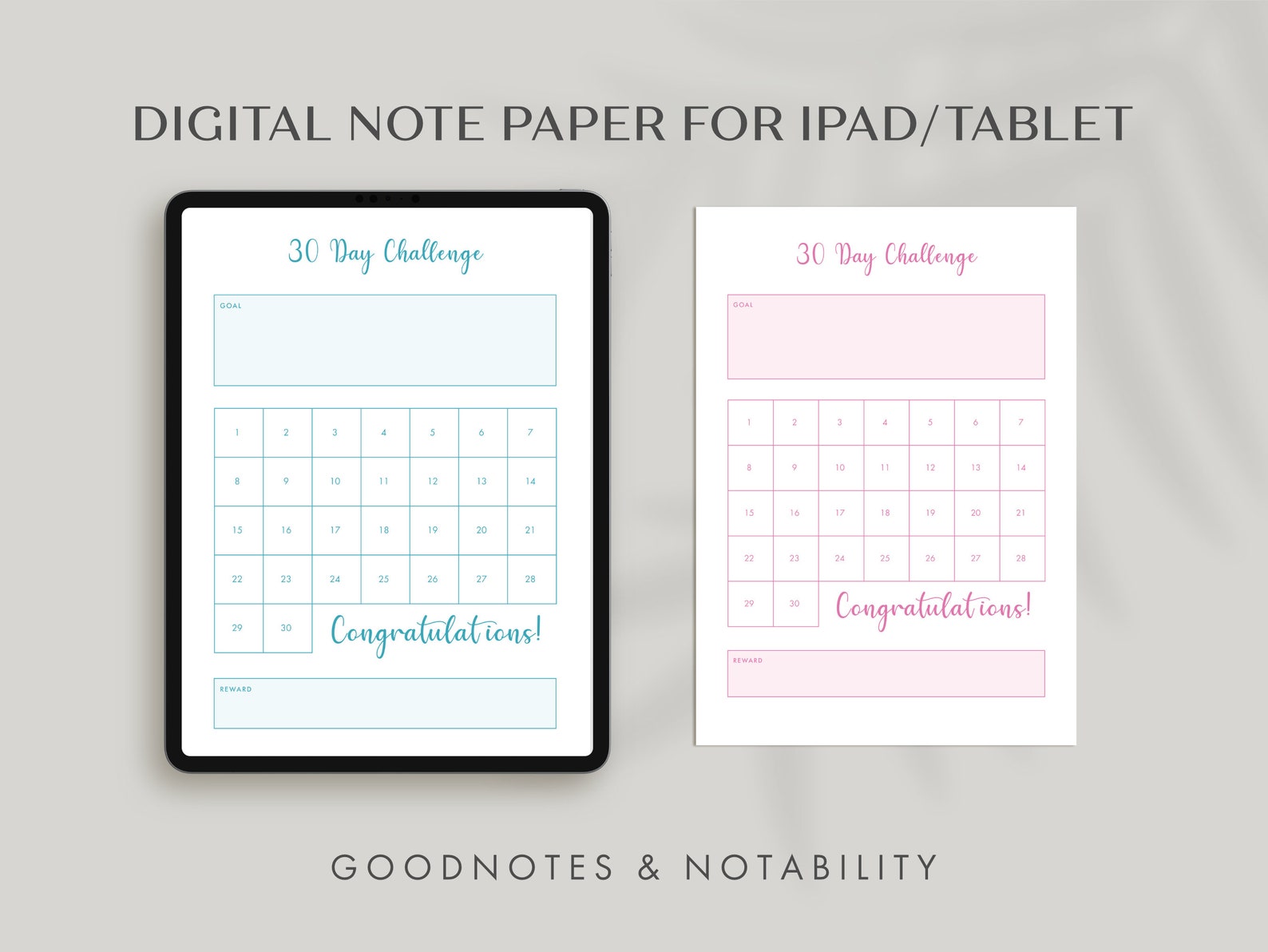 30 Day Challenge Tracker Printable, Goal Tracker Spreadsheet, Printable ...