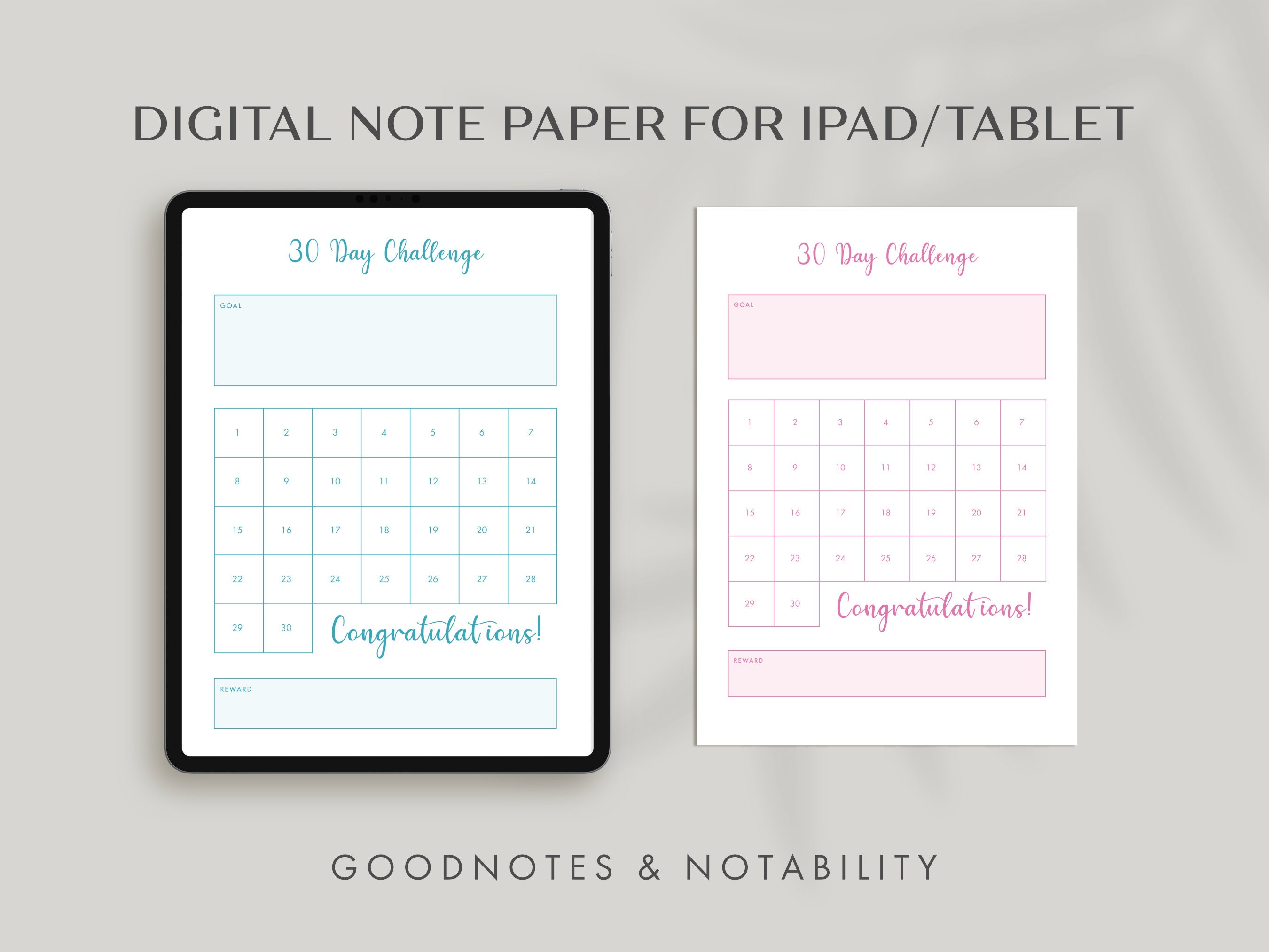 30 Day Challenge Tracker Printable, Goal Tracker Spreadsheet, Printable ...