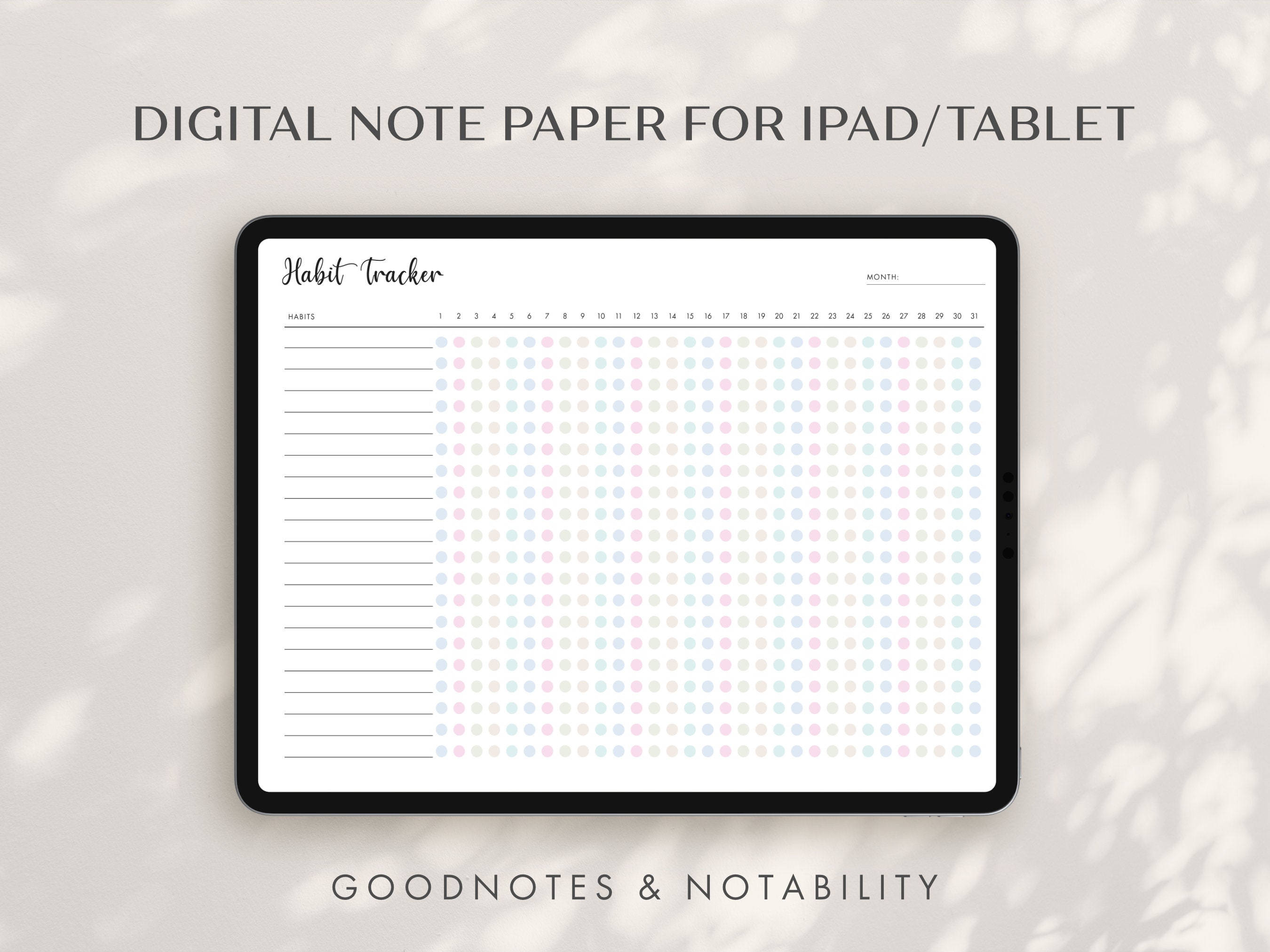 Colourful Habit Tracker Printable Monthly Habit Tracker Digital, US ...