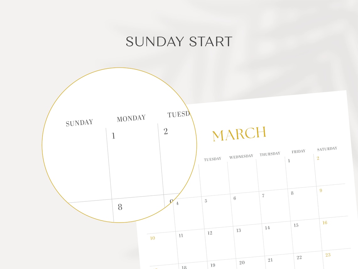 Printable Mid-year Minimalist Calendar 2024 2025 August 2024 - Etsy
