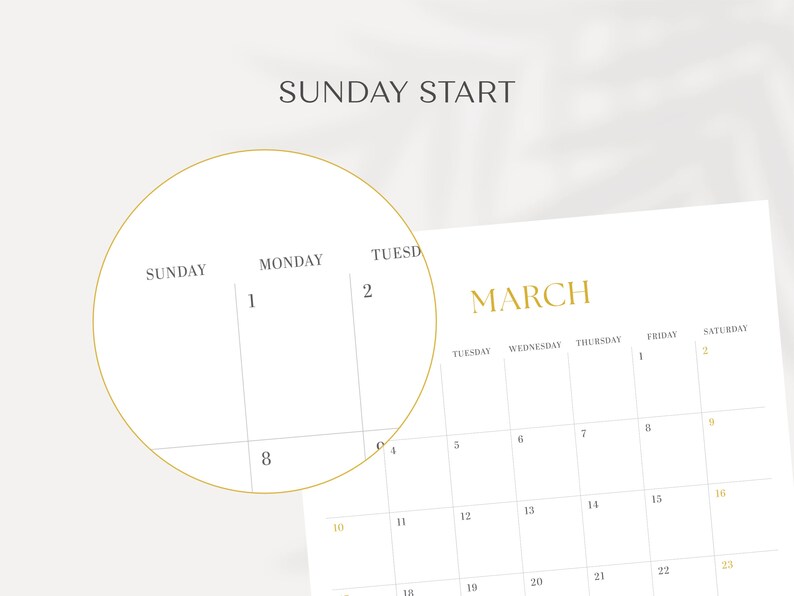 Printable Mid-year Minimalist Calendar 2024 2025 August 2024 - Etsy