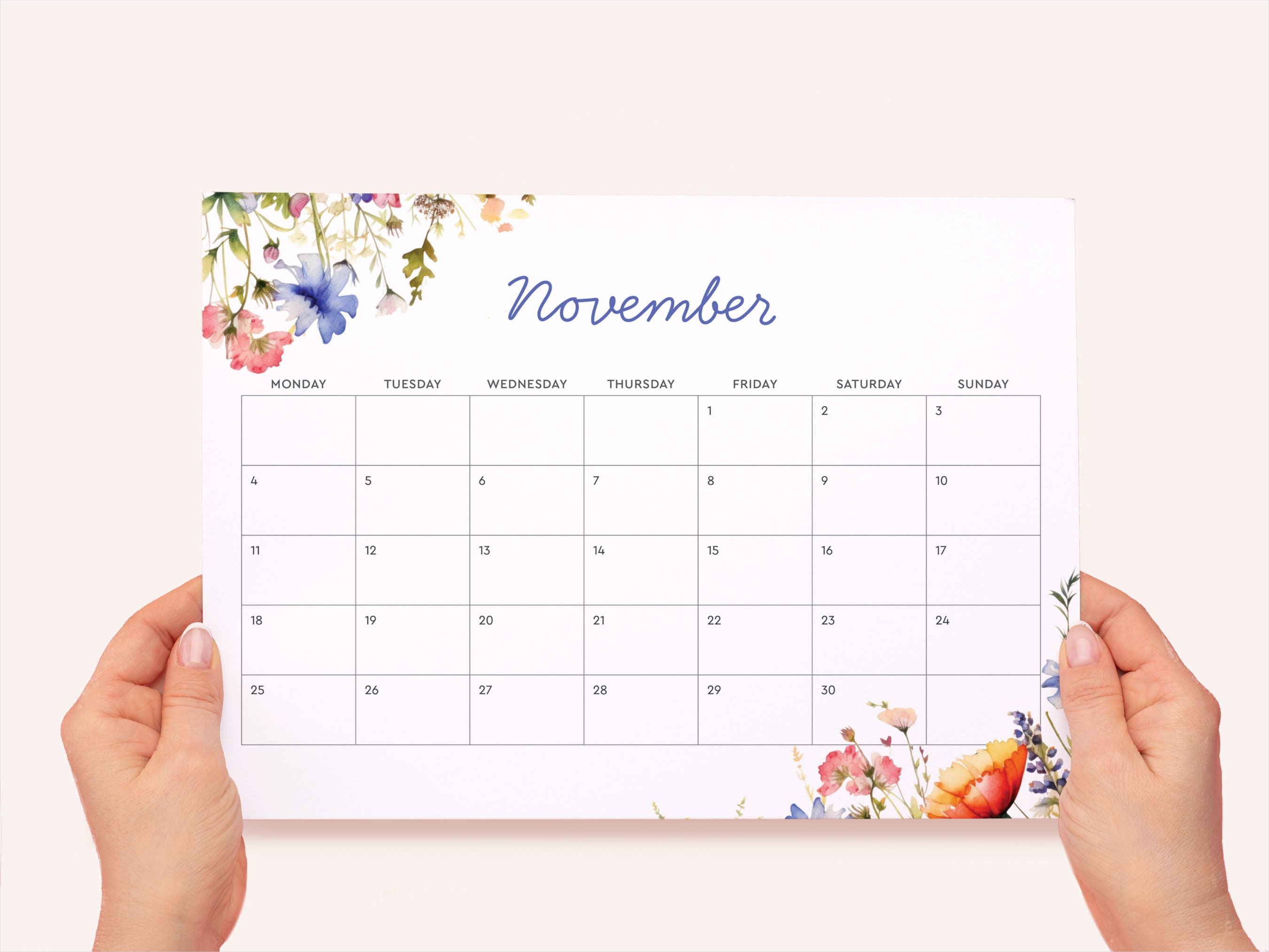 Printable 2024 and 2025 Monthly Calendar Bundle, Monday Start PDF ...