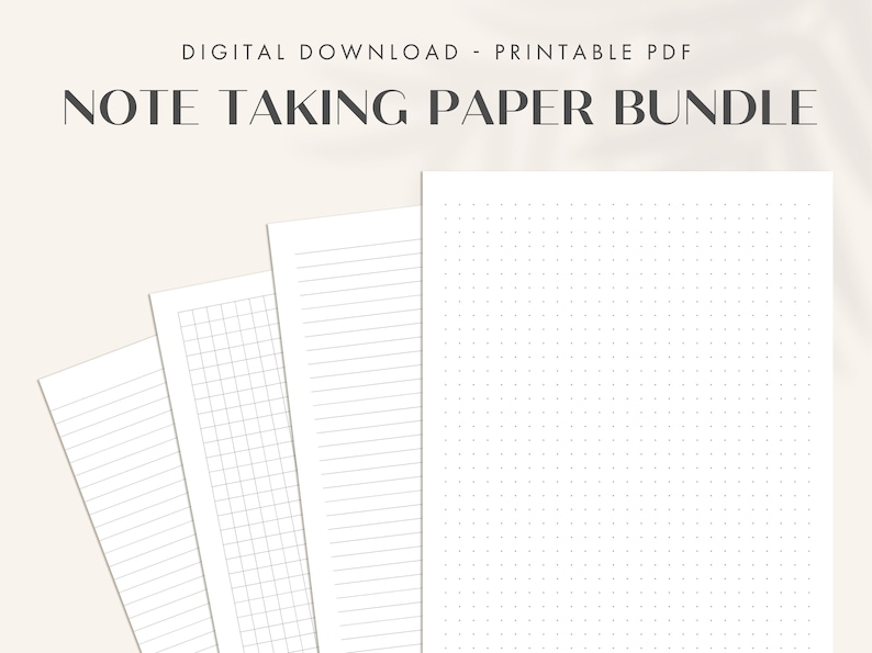 Note Taking Template Printable and Fillable Basic Digital - Etsy