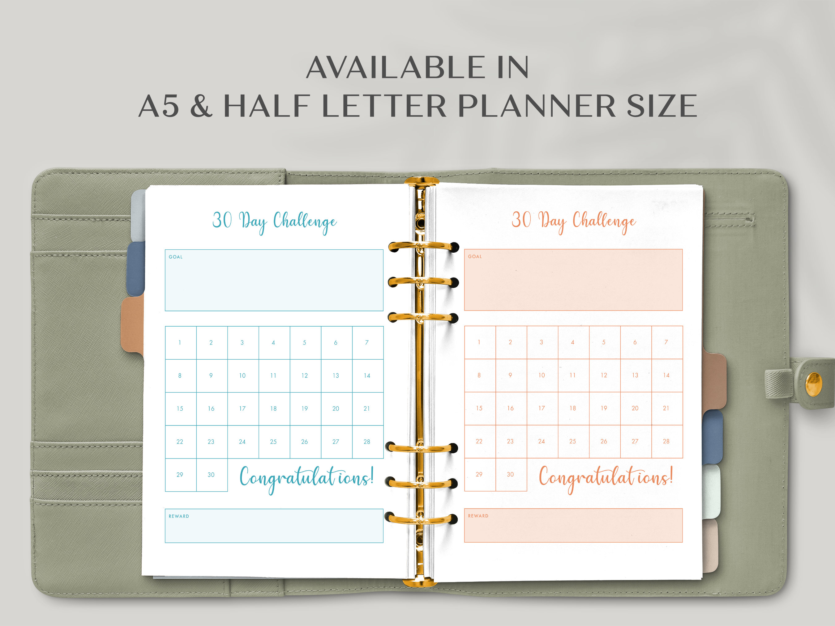 30 Day Challenge Tracker Printable, Goal Tracker Spreadsheet, Printable ...