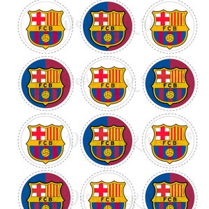 FC Barcelona | 2" Cupcake Toppers | INSTANT DOWNLOAD Digital File - Etsy