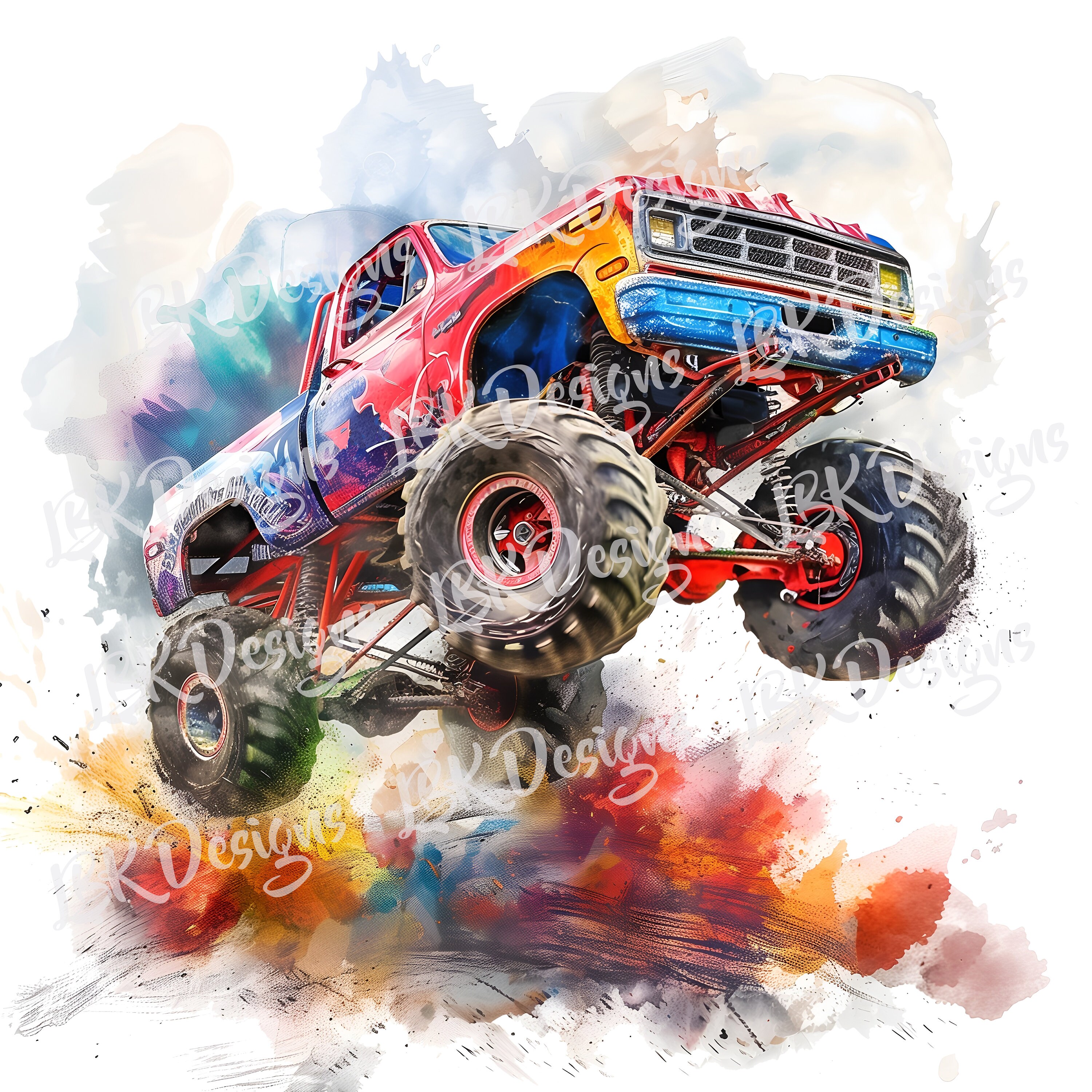 4 X Monster Trucks PNG | Monster Truck Clipart | Monster Truck Designs ...