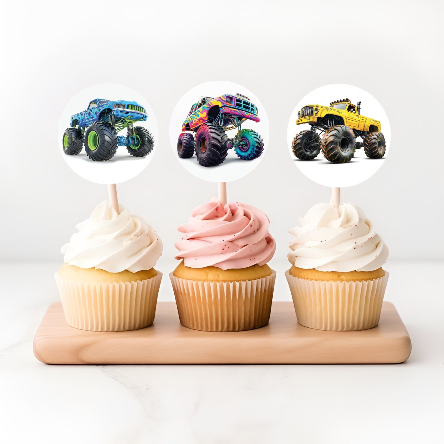Monster Trucks | 2" Cupcake Toppers | INSTANT DOWNLOAD Digital File - Etsy