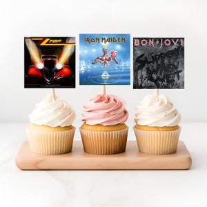 80's Rock Bands Album Covers | 2" X 2" Cupcake Toppers | INSTANT ...