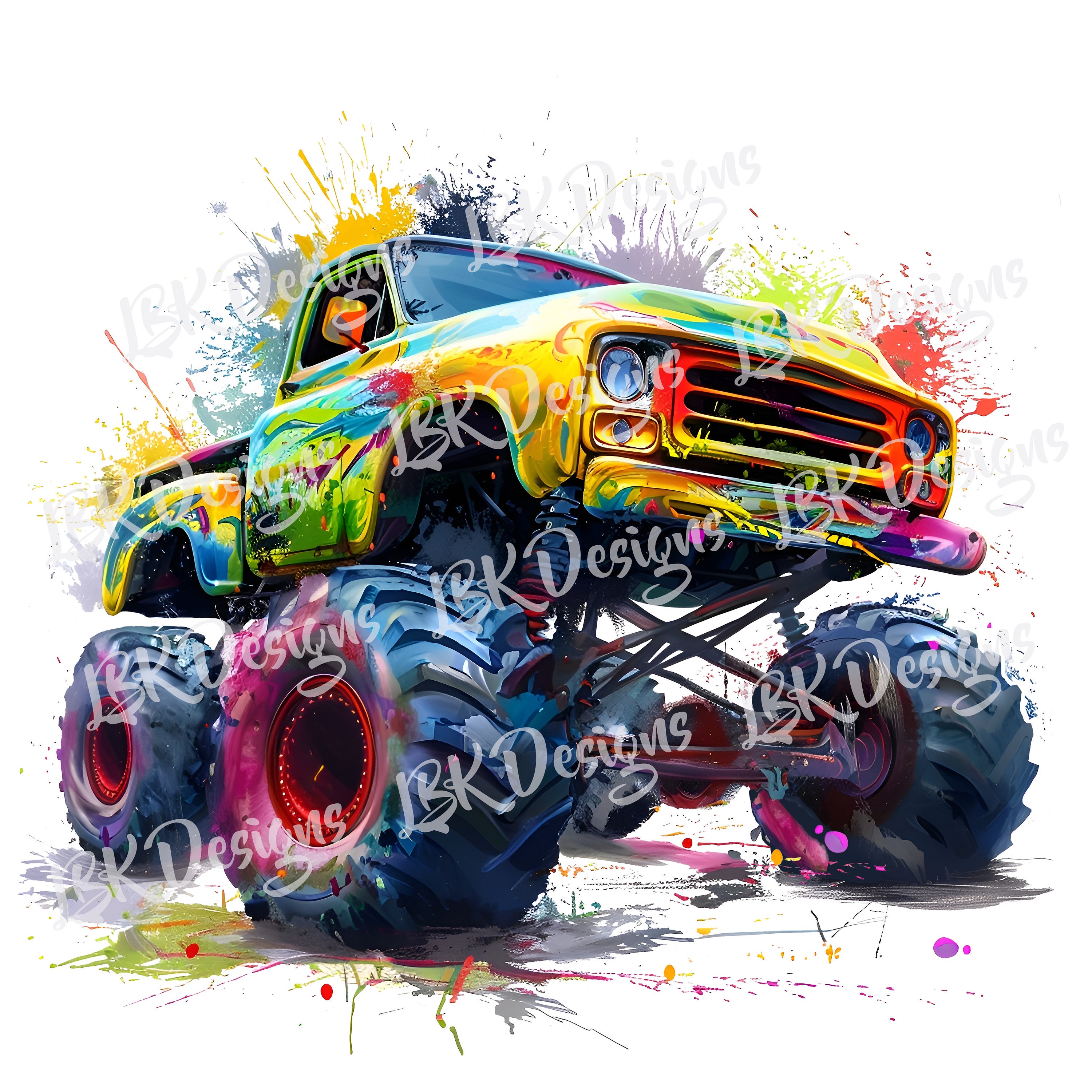 4 X Monster Trucks PNG | Monster Truck Clipart | Monster Truck Designs ...