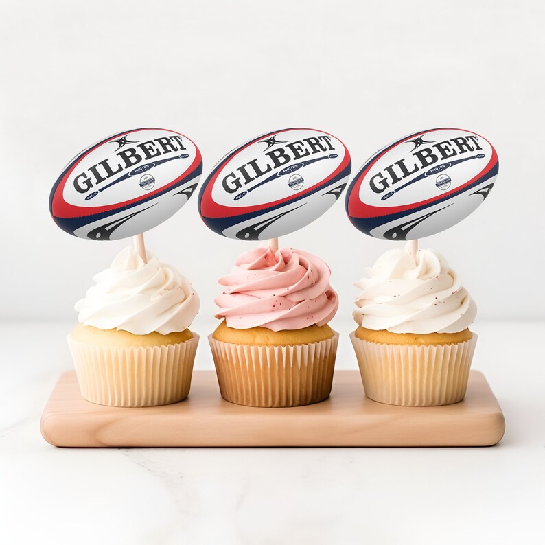 Rugby Ball 2 Cupcake Toppers INSTANT DOWNLOAD Digital File - Etsy