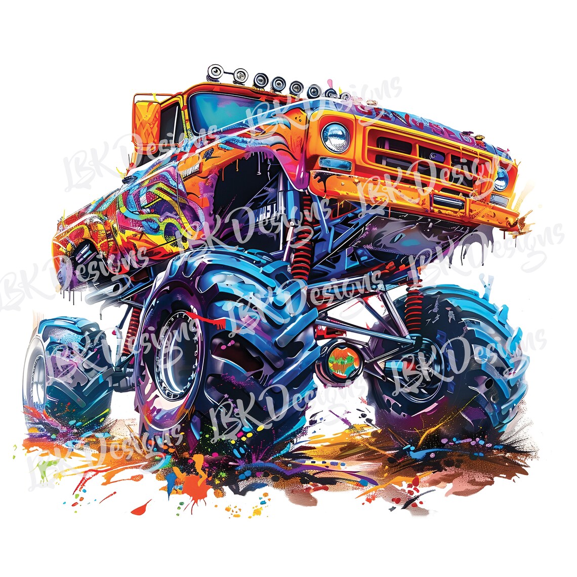 4 X Monster Trucks PNG Monster Truck Clipart Monster Truck Designs PNG ...