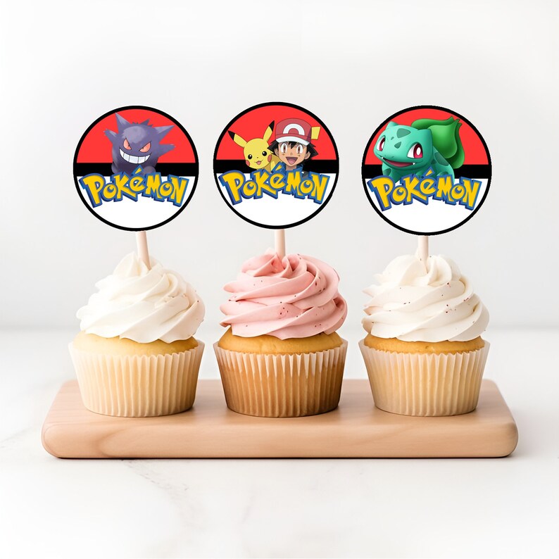 Pokemon | 2" Cupcake Toppers | INSTANT DOWNLOAD Digital File - Etsy