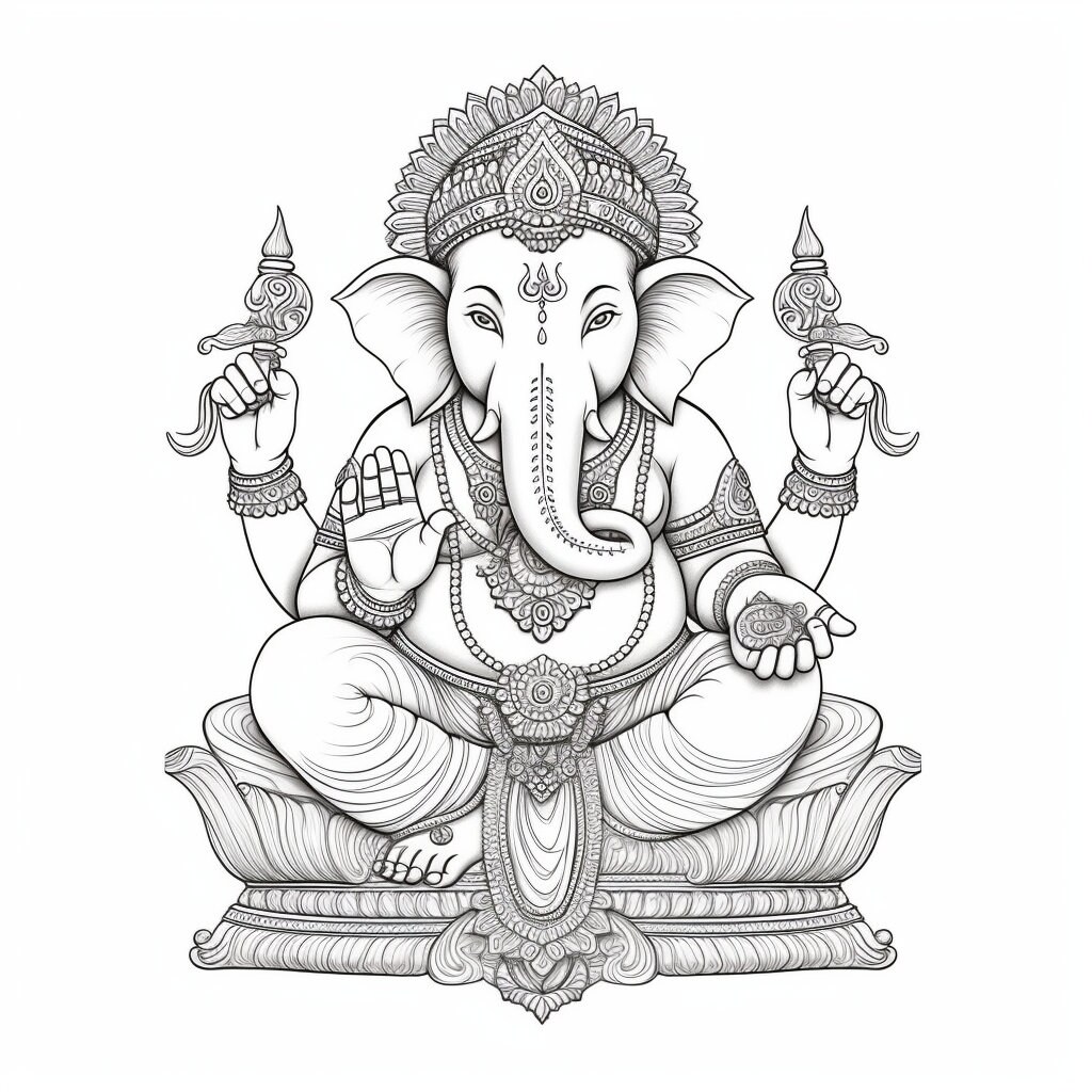 Ganesh Head Outline