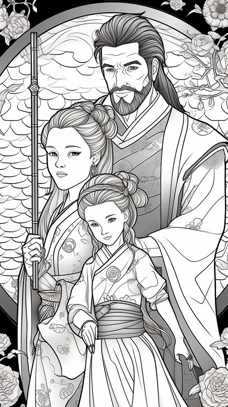 Father's Day Coloring Pages, Father and Child, Coloring Book - Etsy