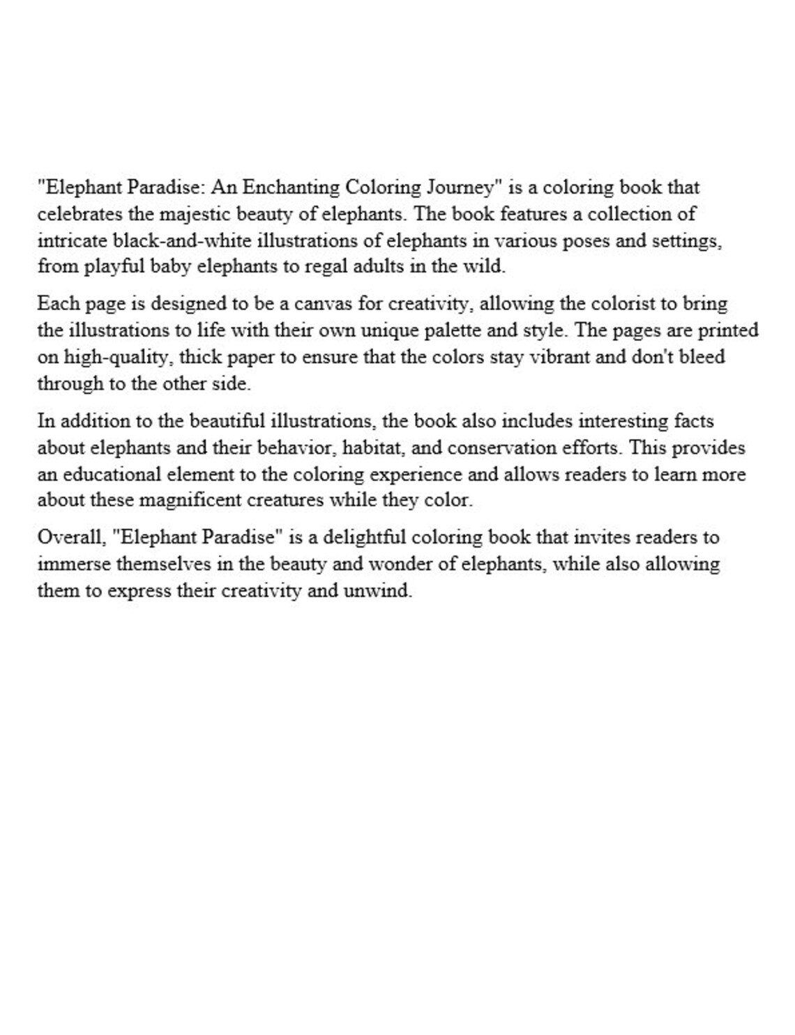 Elephant Coloring Book, Digital Download, Multiple Pages, Adult ...