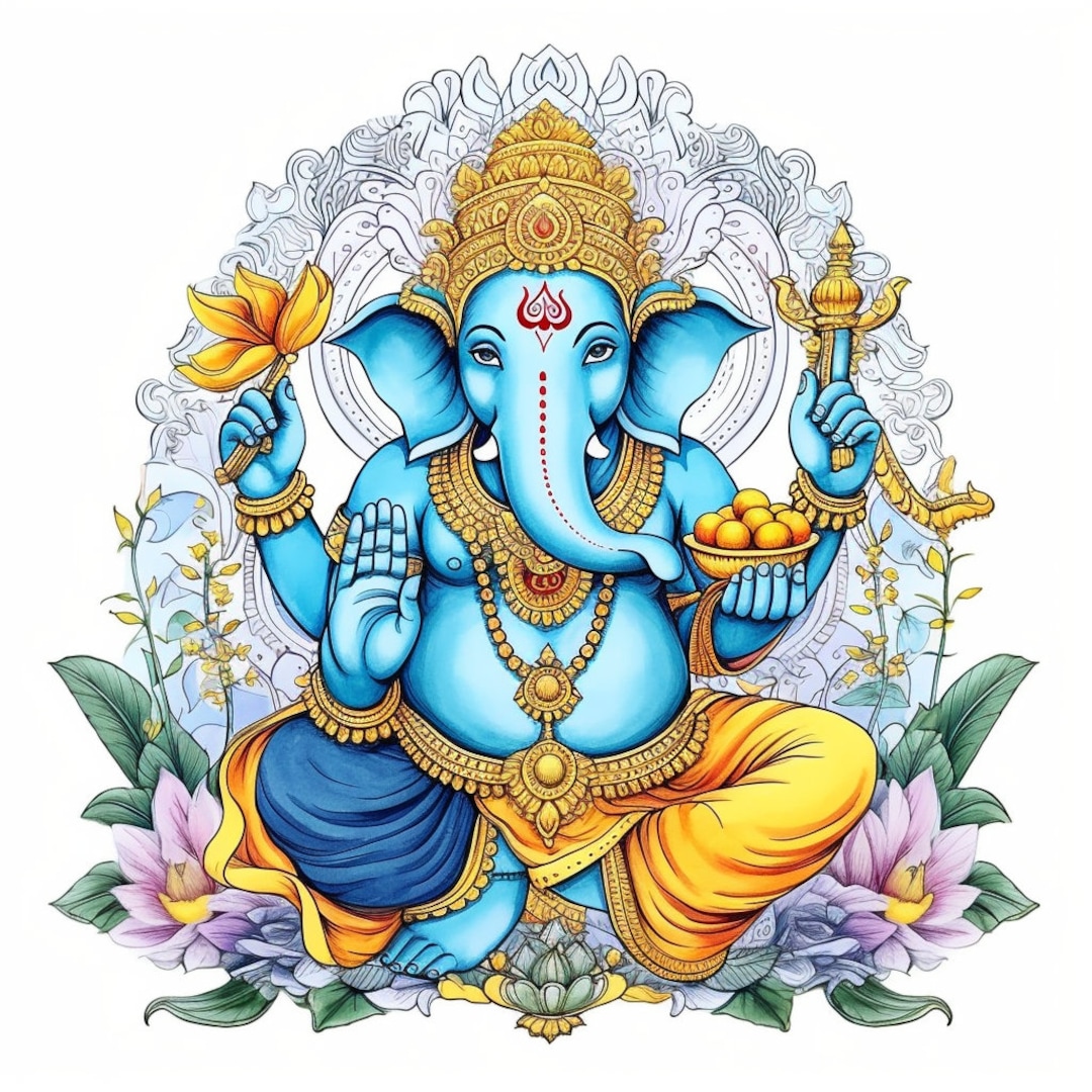 Ganesh Coloring Book, Elephants, Hindu God, Ganesha - Etsy
