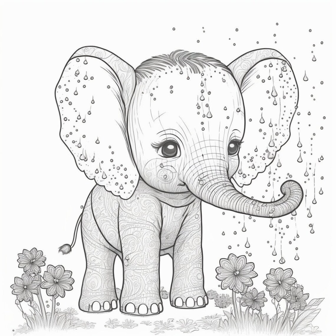 Elephant Coloring Pages, Baby Elephants, Digital Download - Etsy