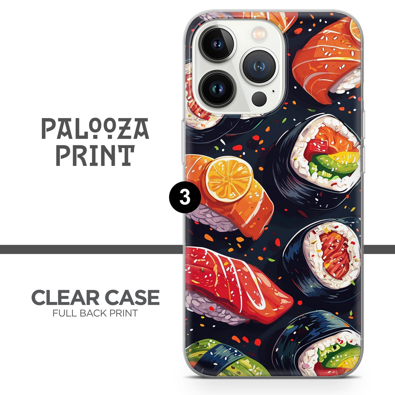 Kawaii Sushi Phone Case Cute Japanese Cover for iPhone 17 16 15 Pro 11 ...