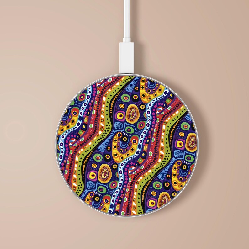 Aboriginal Art Mobile Charger 15W Fast Wireless Power Mat for All Qi ...