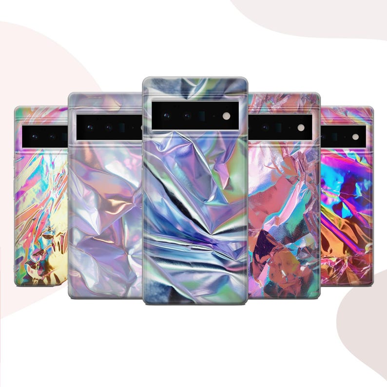 Holographic Foil Phone Case Shiny Cover for iPhone 16 15 , Google Pixel ...
