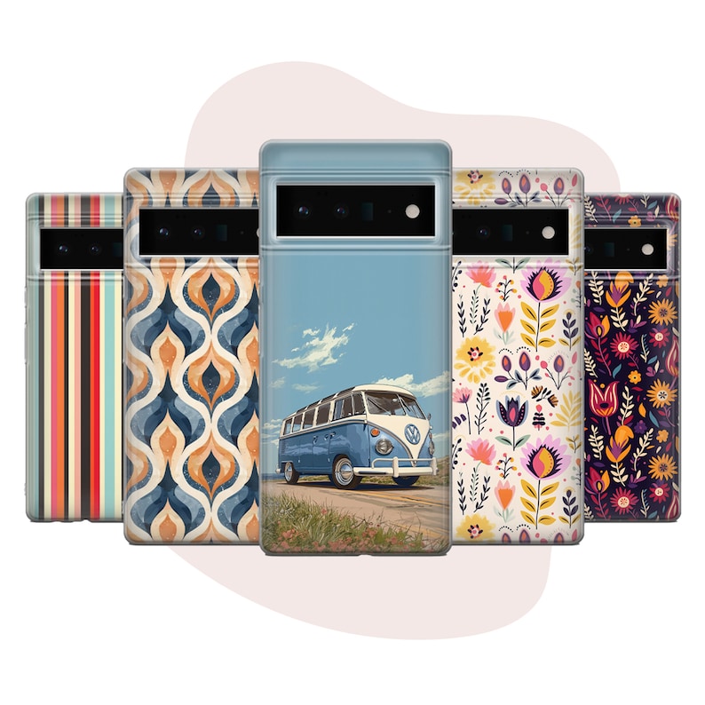 70s Hippy Phone Case Flower Power Cover for iPhone 16 15 , Google Pixel ...