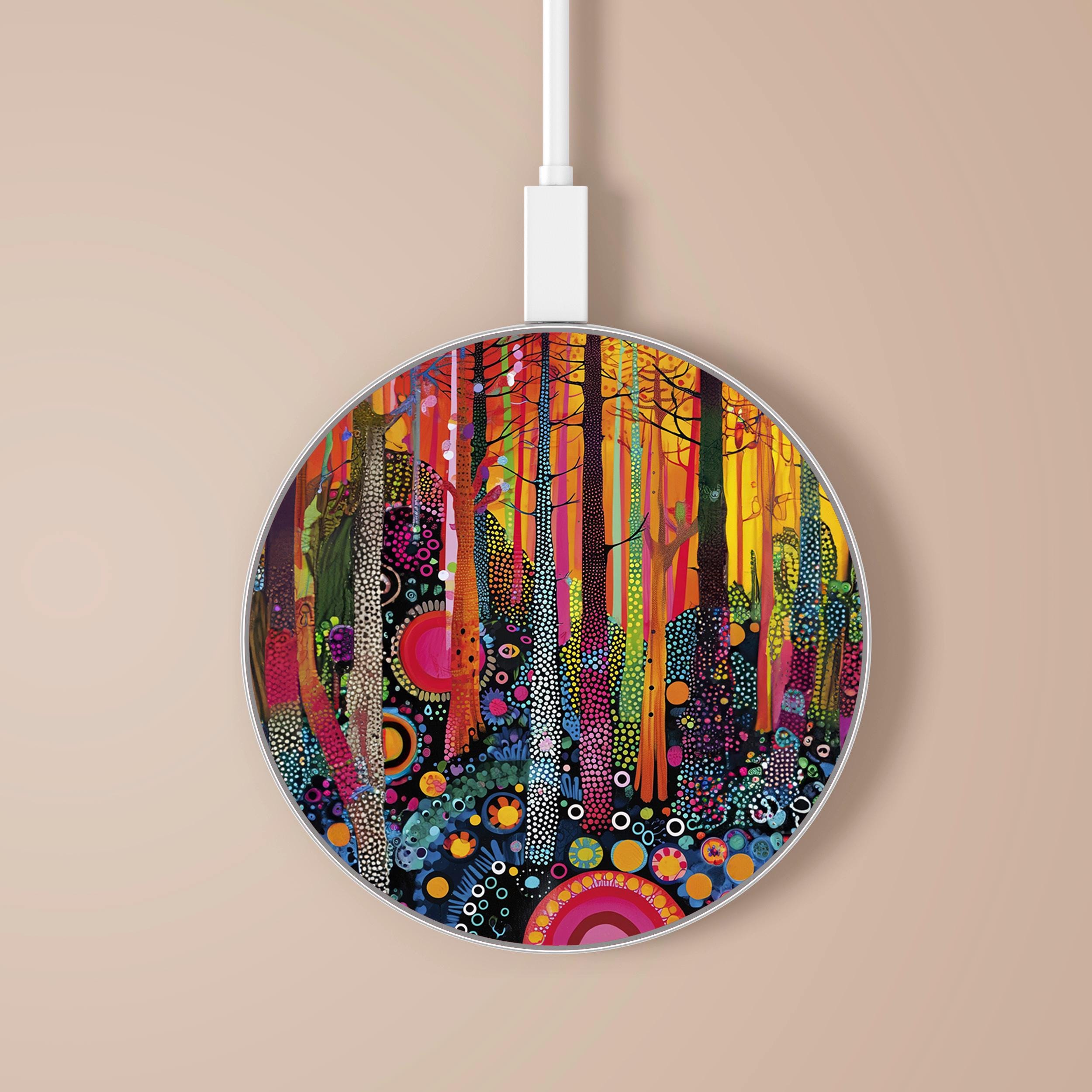 Aboriginal Art Mobile Charger 15W Fast Wireless Power Mat for All Qi ...