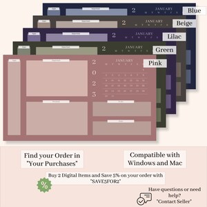 Desktop Organizer Desktop Wallpaper 2023 Calendar Bundle - Etsy