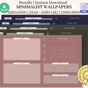 Desktop Organizer Desktop Wallpaper 2023 Calendar Bundle - Etsy