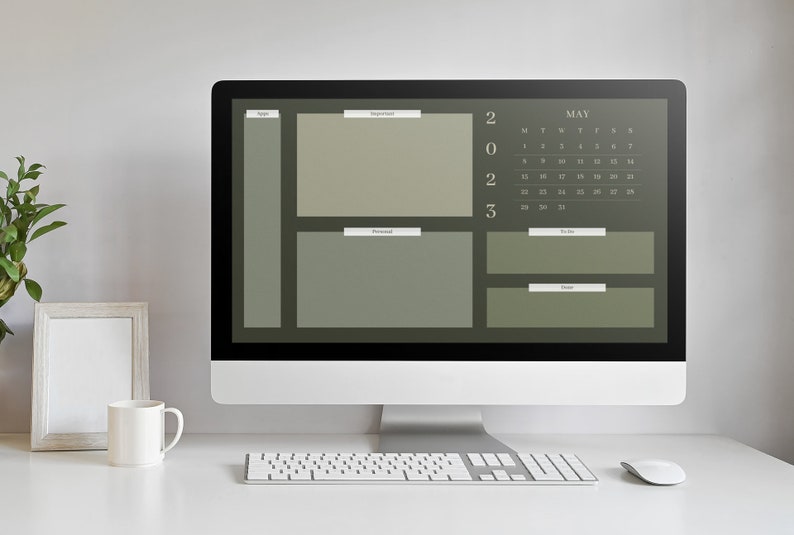 Desktop Organizer Desktop Wallpaper 2023 Calendar Bundle - Etsy