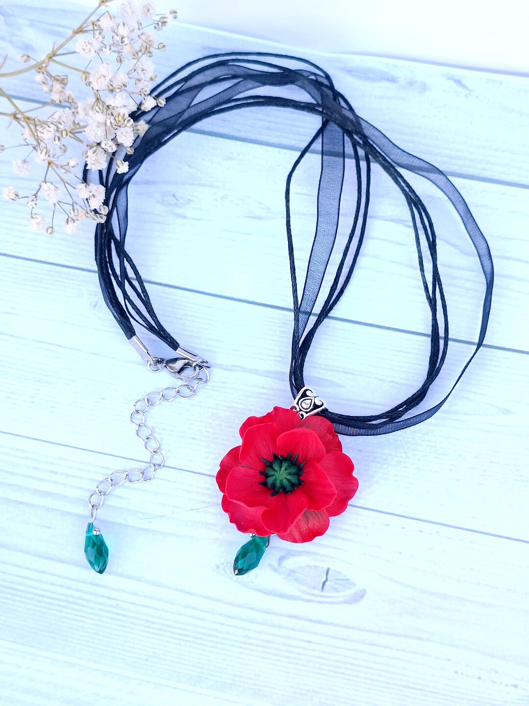 Necklaces and Pendants Poppy, Pendants Poppy, Red Poppy Flowers ...