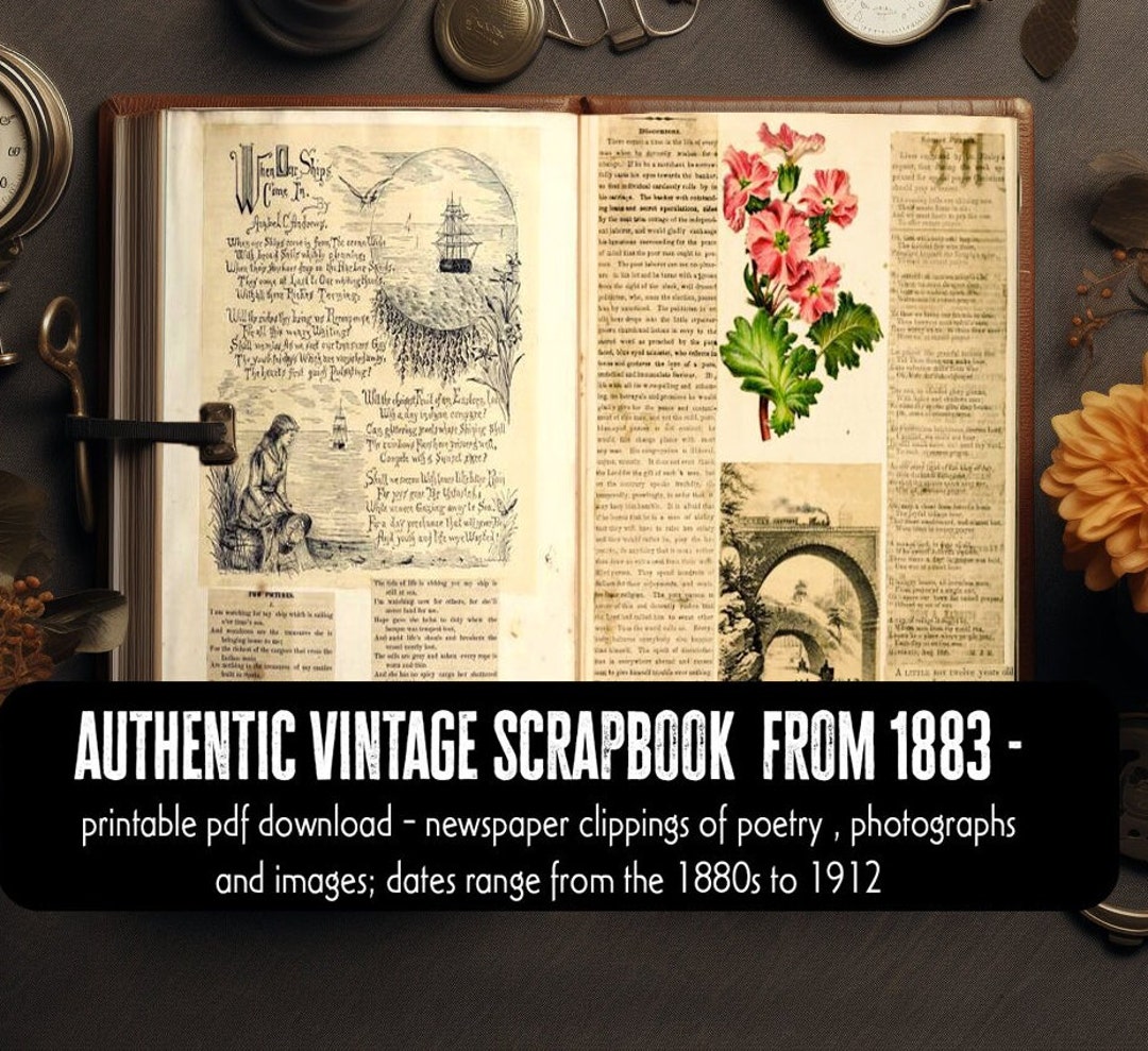 Downloadable Authentic Antique Scrapbook From 1886, Printable Vintage ...