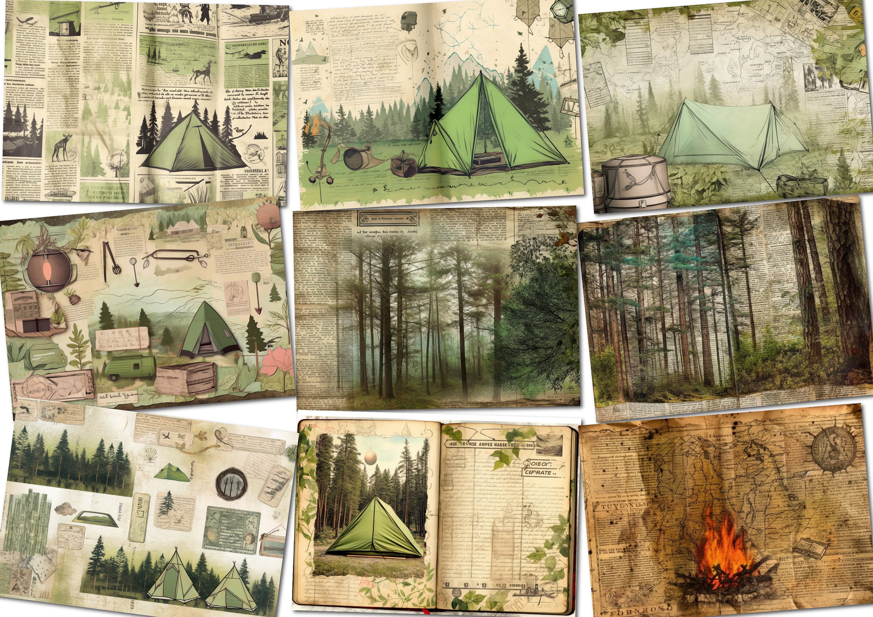 Outdoor Adventure Camping RV Printable Junk Journal Kit - Etsy