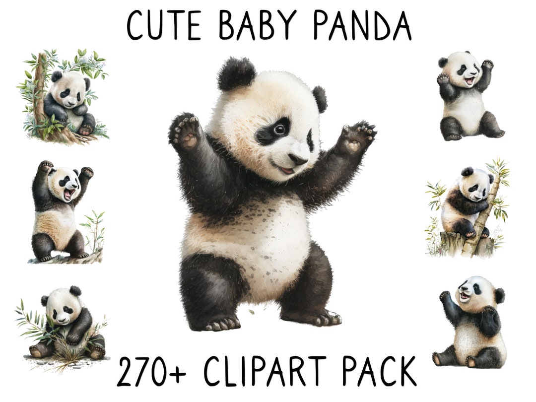 Mega Watercolor Panda Clipart Bundle for Crafts and Designs, 270 Png's ...