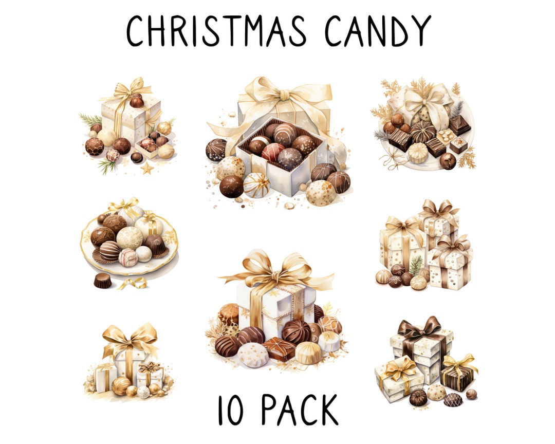 Christmas Sweets Clipart, Commercial Use Clip Art, Watercolor Design ...