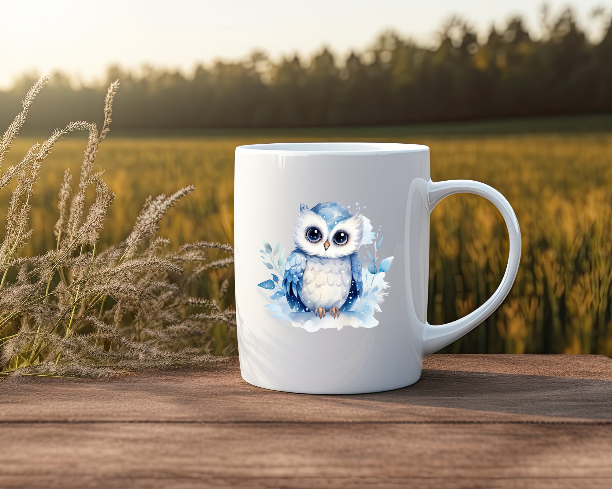 Winter Cute Owl Clipart, Commercial Use Clip Art, Watercolor Design ...