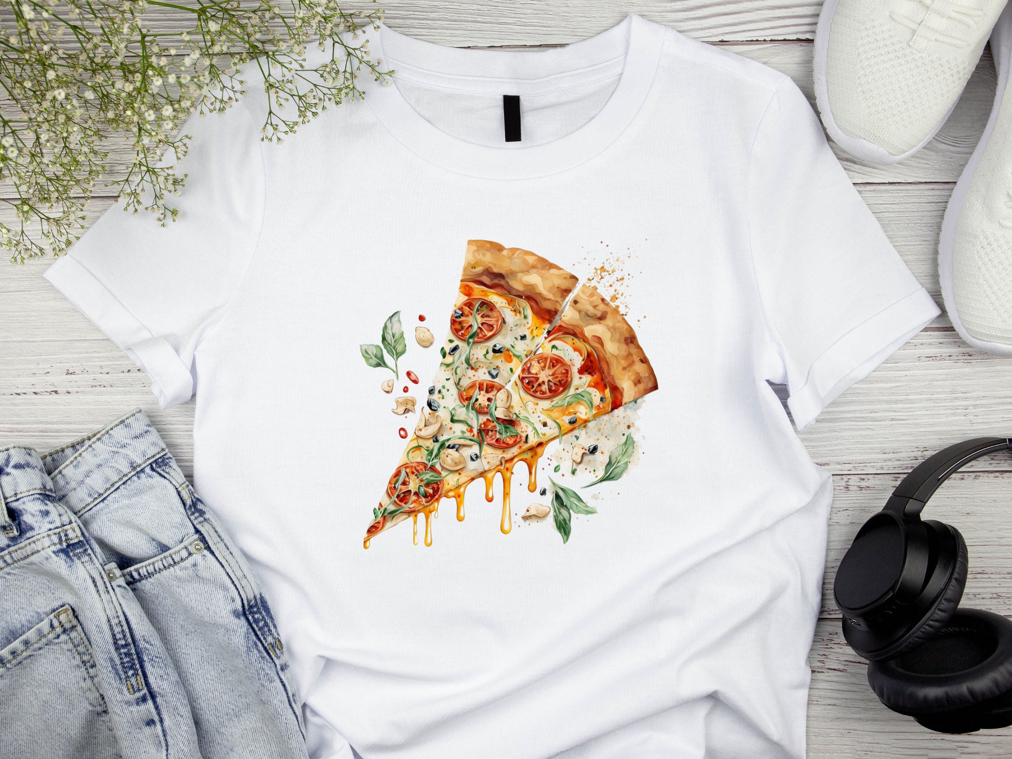 Watercolor Pizza Clipart , Food PNG , Pepperoni Pizza , Food Baking ...