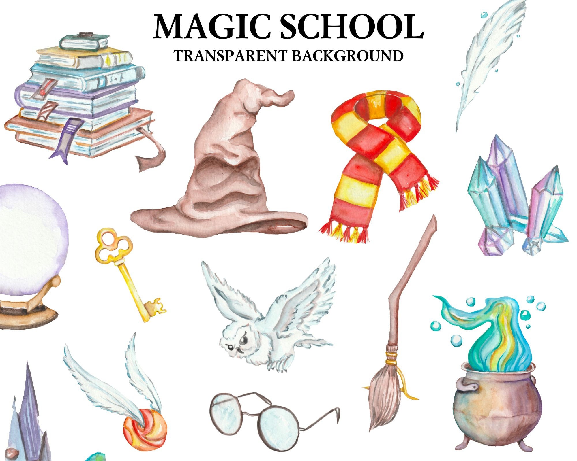 Magic School Clipart, Commercial Use Clip Art, PNG, Halloween Clipart ...