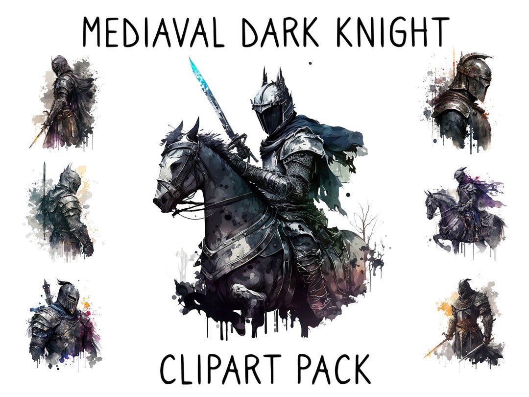 Dark Medieval Watercolor Art, Knight Art, High Resolution, Knights in ...