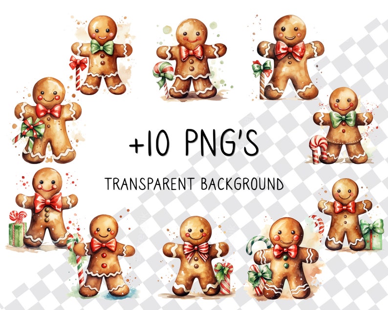 Gingerbread Man Clipart, Christmas Clipart,christmas Cookies,high ...