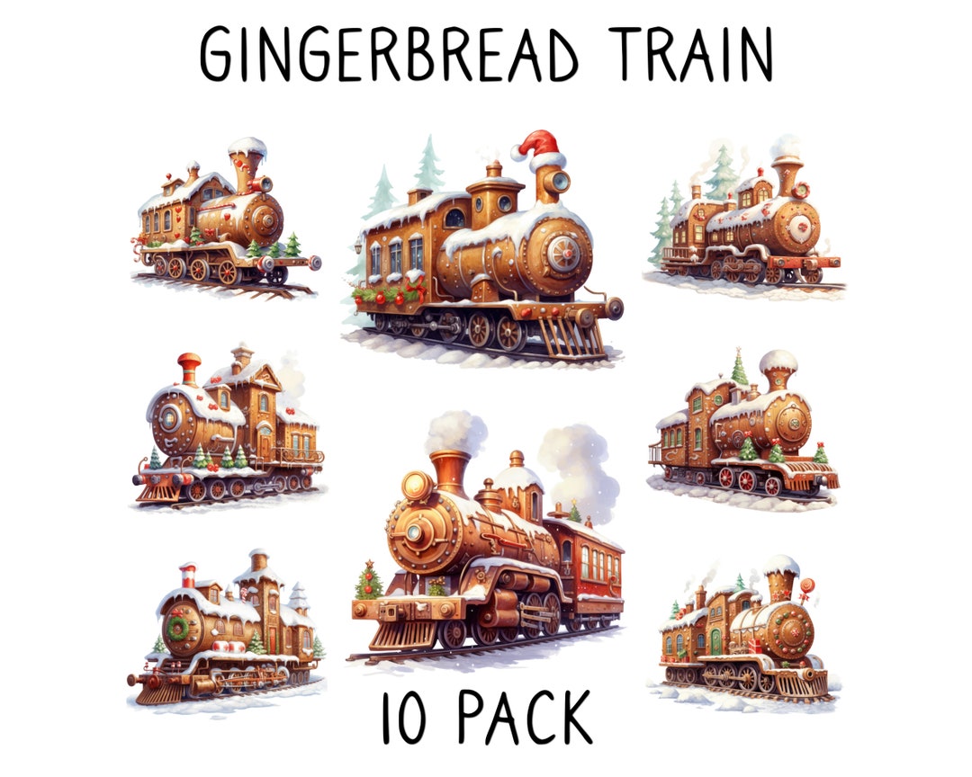 Christmas Gingerbread Train Clipart PNG, Christmas Clipart, Winter ...