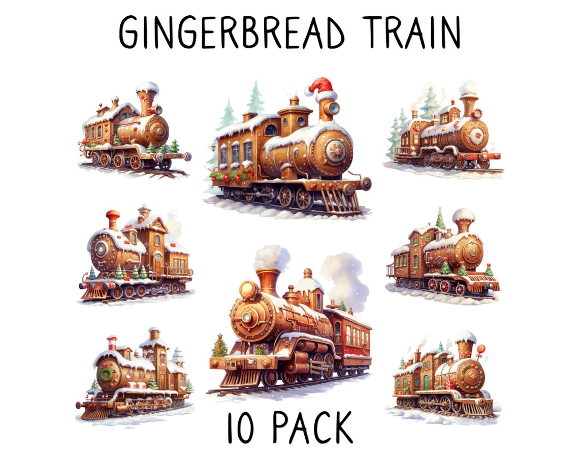 Christmas Gingerbread Train Clipart PNG, Christmas Clipart, Winter ...