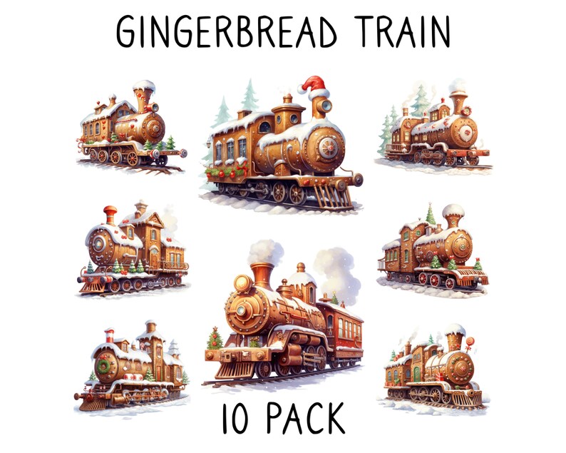 Christmas Gingerbread Train Clipart PNG, Christmas Clipart, Winter ...