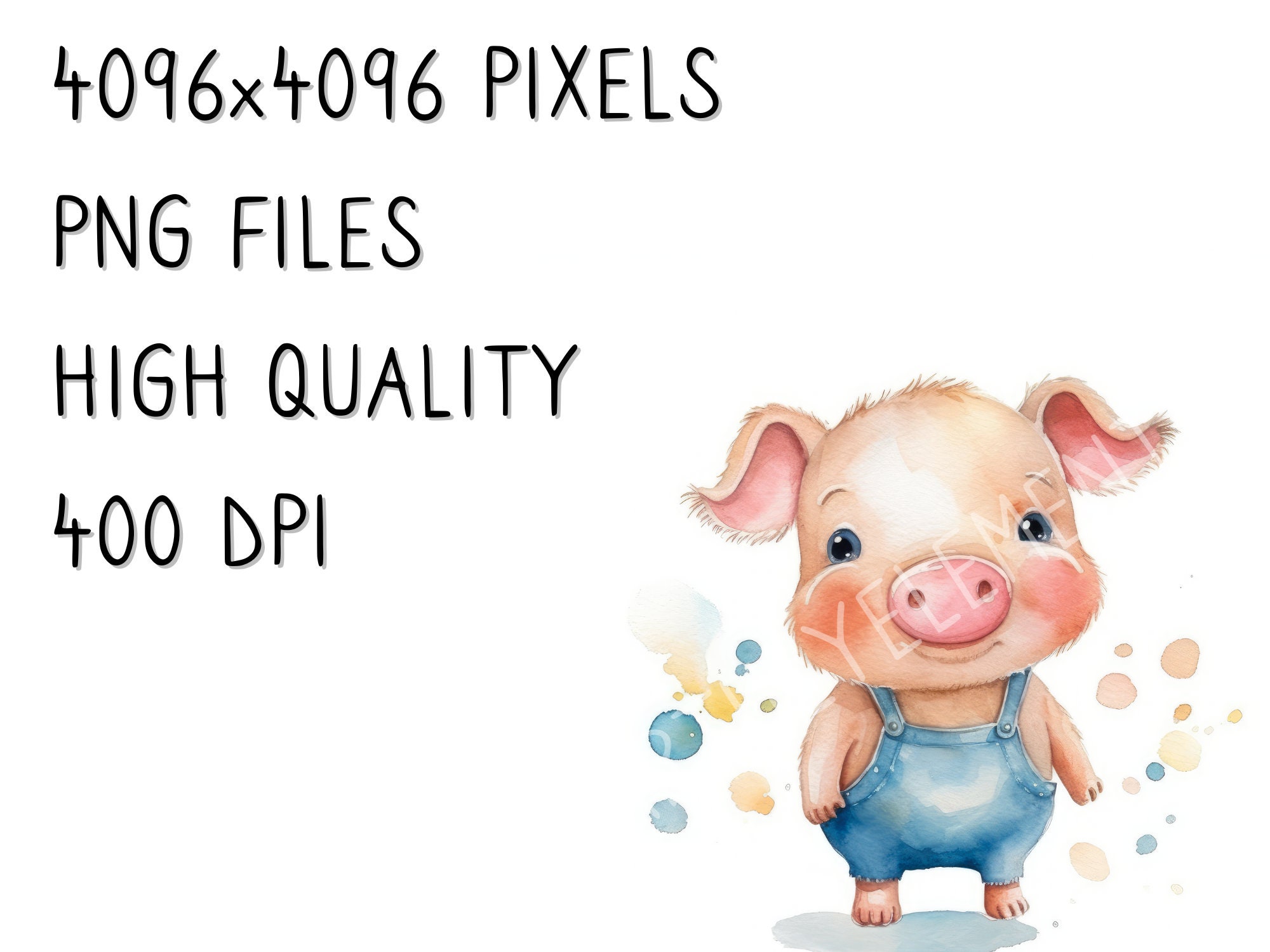 Pig Clipart, Cute Pig Clipart, 20 High Quality Pngs, Animal Clipart ...