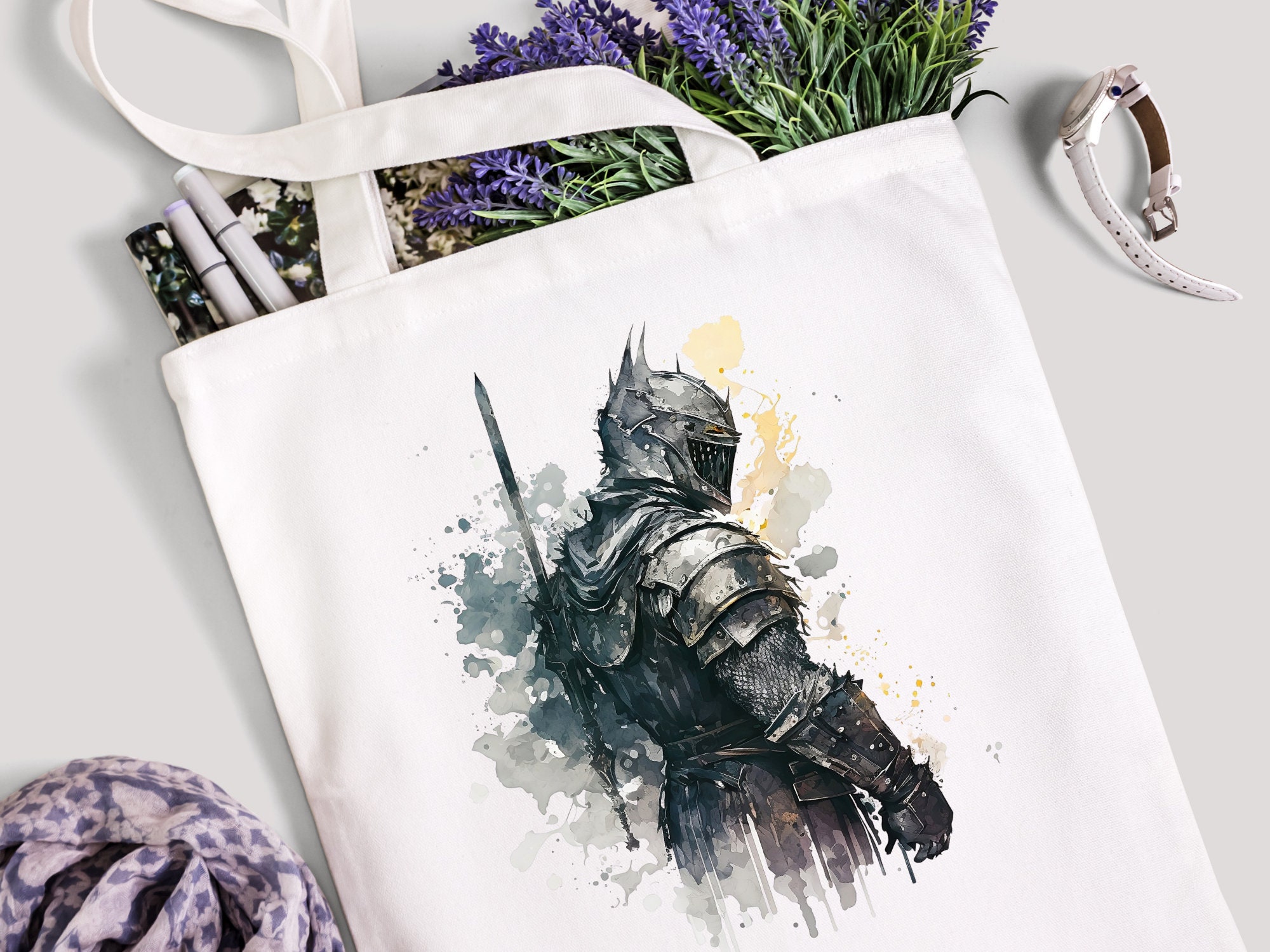 Dark Medieval Watercolor Art, Knight Art, High Resolution, Knights in ...
